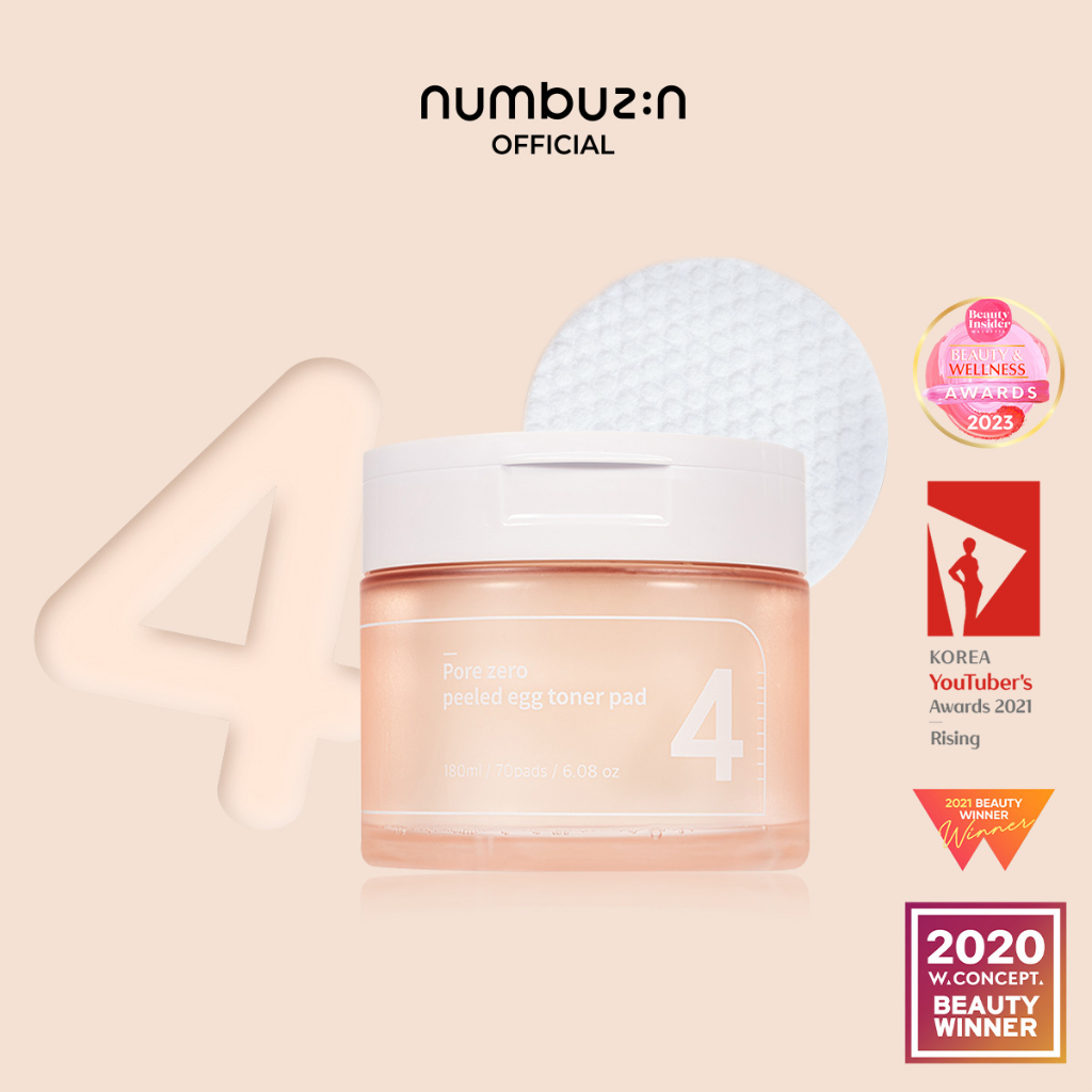 numbuzin No.4 Pore Zero Peeled Egg Toner Pad (190ml/70 Pads) | Shopee Malaysia