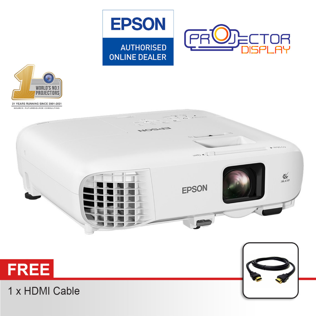 Epson EB-972 XGA 4100 Lumens 3LCD Projector, Long Lamp Life, Wide-Ranging Interface Education ...