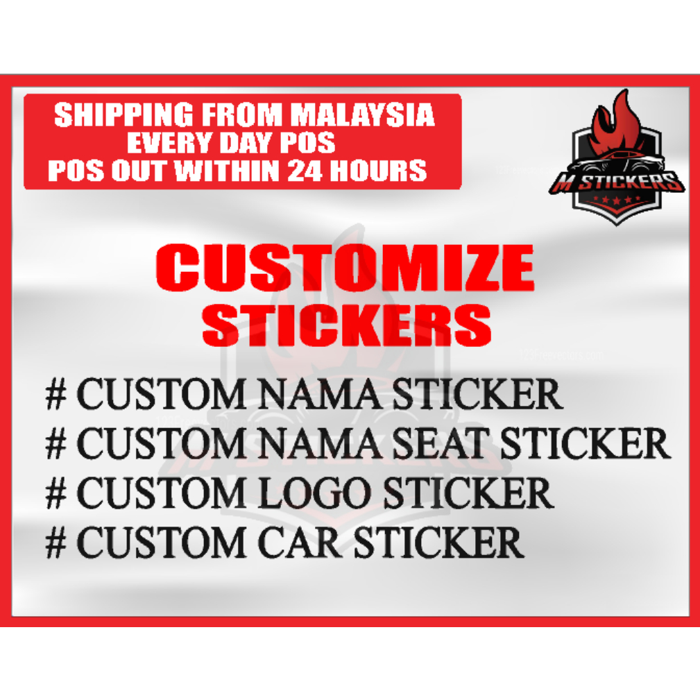 [M STICKERS] CUSTOM CAR STICKER CUSTOMIZE STICKER CAR STICKER KERETA ...