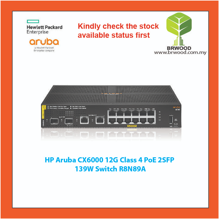 HP Aruba R8N89A: CX6000 12G Class 4 PoE C/W 2 SFP 139W Switch | Shopee ...