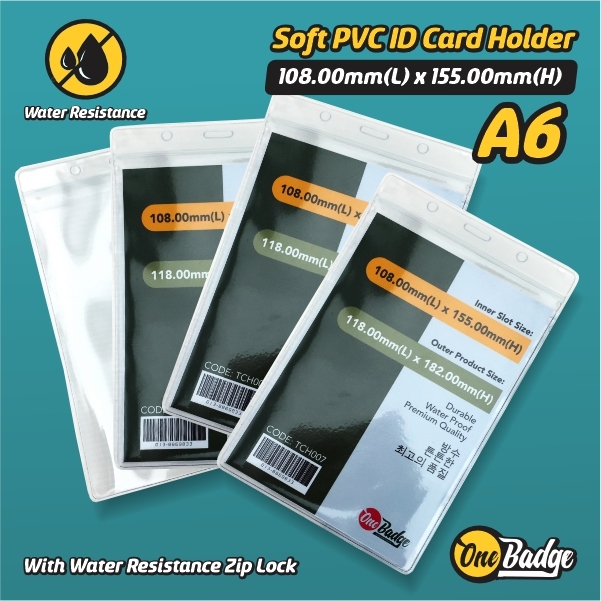 A6 Pemegang Kad ID PVC | 108mm(L)x 155mm(H) | A6 Transparent Soft PVC ...
