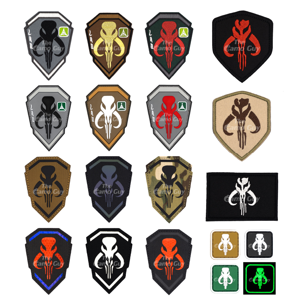 Mandalorian Boba Fett Mythosaur Sigil Skull Embroidery PVC Glow-in-the ...