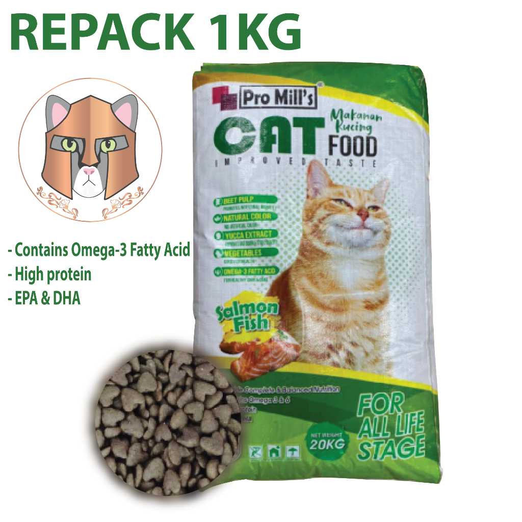 1KG REPACK - Pro Mill's Salmon Fish Cat Dry Food (EXP DATE : MAY 2025 ...