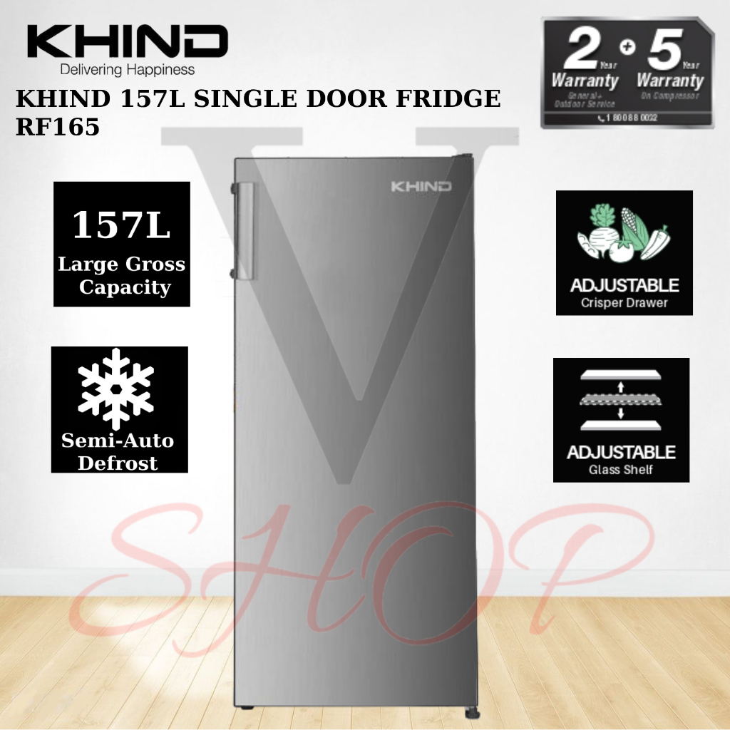 KHIND 157L SINGLE DOOR REFRIGERATOR RF165 | Shopee Malaysia