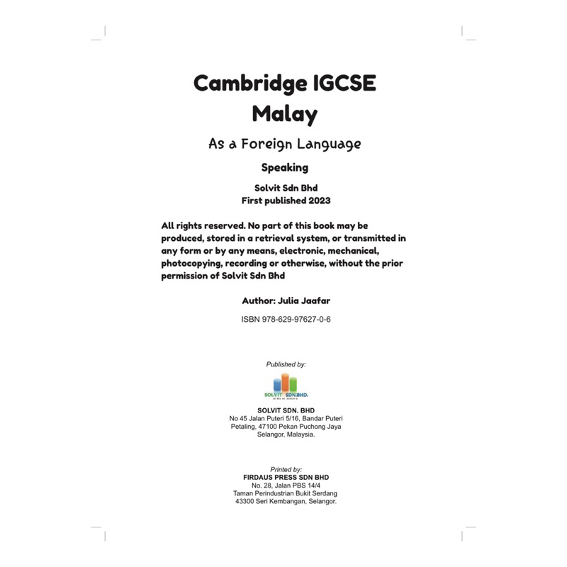 Malay IGCSE Workbook (Speaking) | Shopee Malaysia