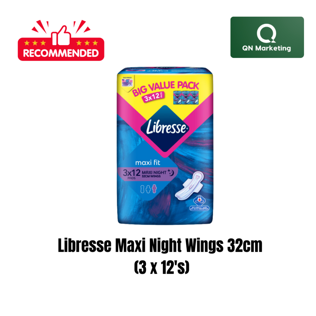 Libresse Maxi Night Wings 32cm (3 x 12's) | Shopee Malaysia