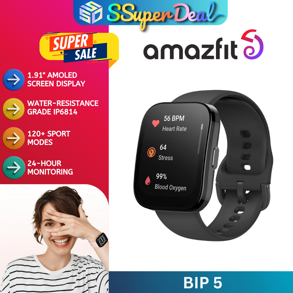 Amazfit Bip 5 (Ultra-big Screen Smartwatch with a Rich App Ecosystem ...