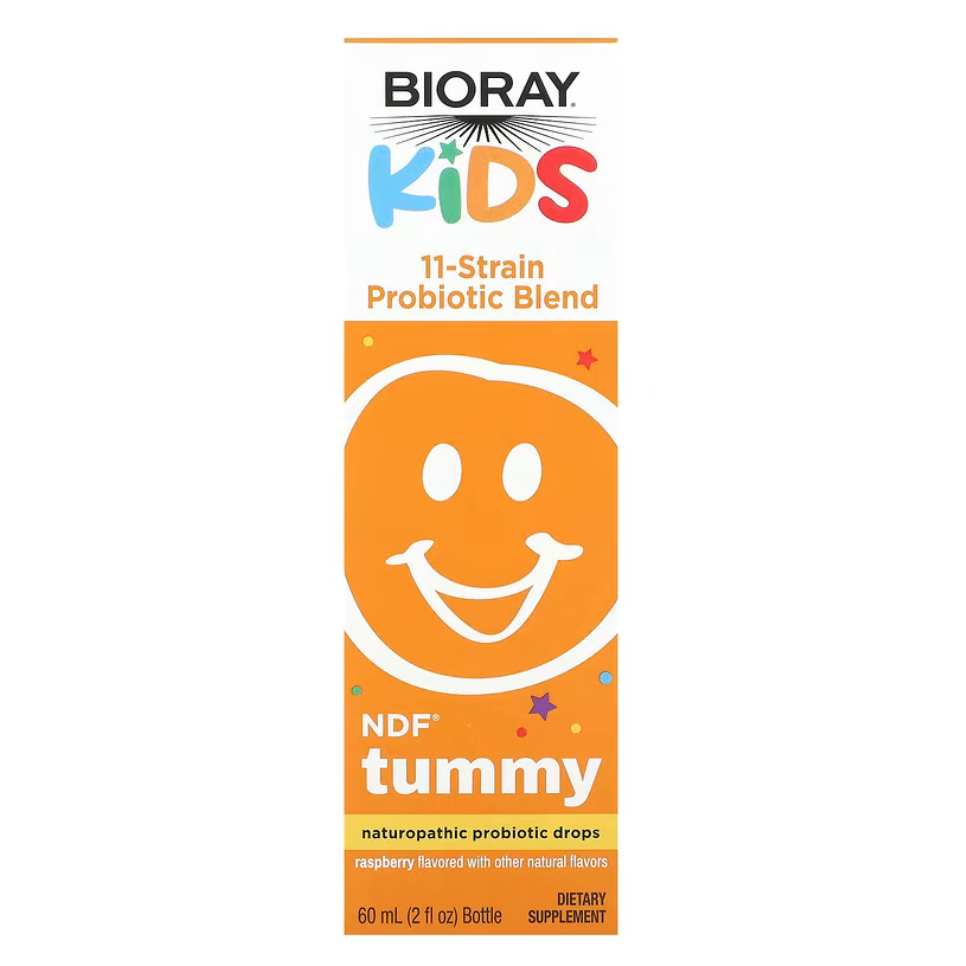 Bioray, Kids, NDF Tummy, 11-Strain Probiotic Blend, Raspberry Flavor, 2 ...