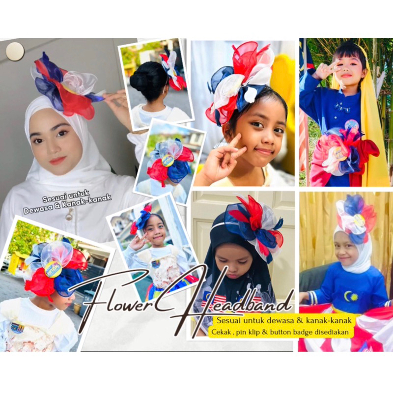 Flower Headband Merdeka Tanjak Merdeka Hiasan Kepala Merdeka Cekak Tutu ...