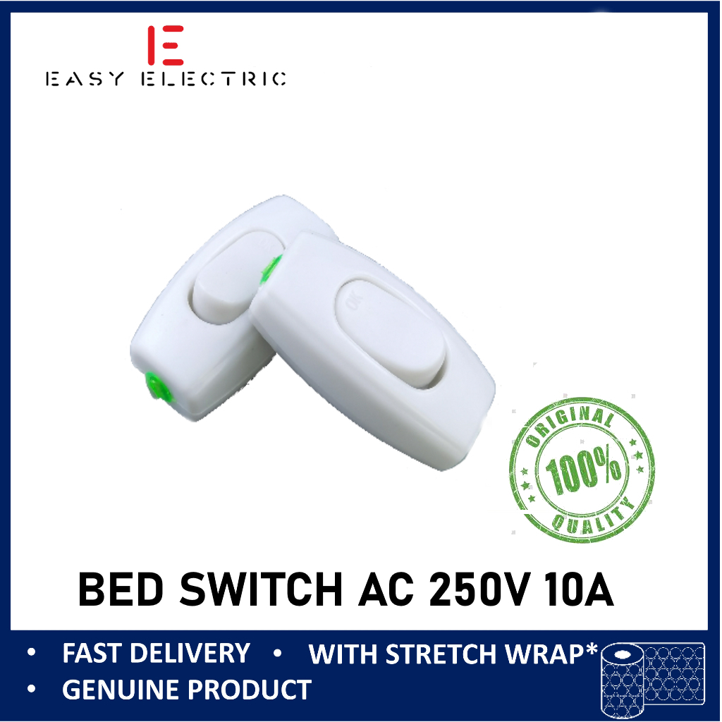 Bed Switch AC 250V 6A Inline ON/OFF Room Hall Lamp Desk Light Bed ...