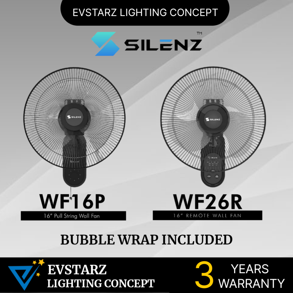 SILENZ WF16P / WF26R 16" Pull String / Remote Control Wall Fan | Shopee ...