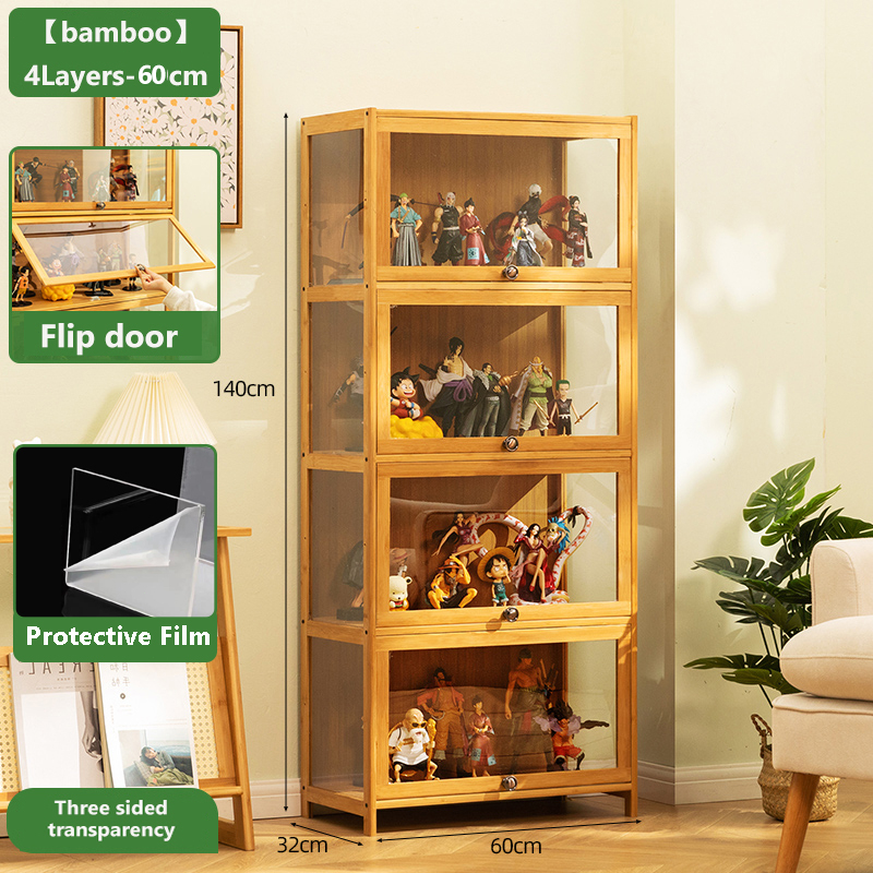 🔥Display Cabinet🔥Transparent Glass Acrylic Showcase Home Storage ...
