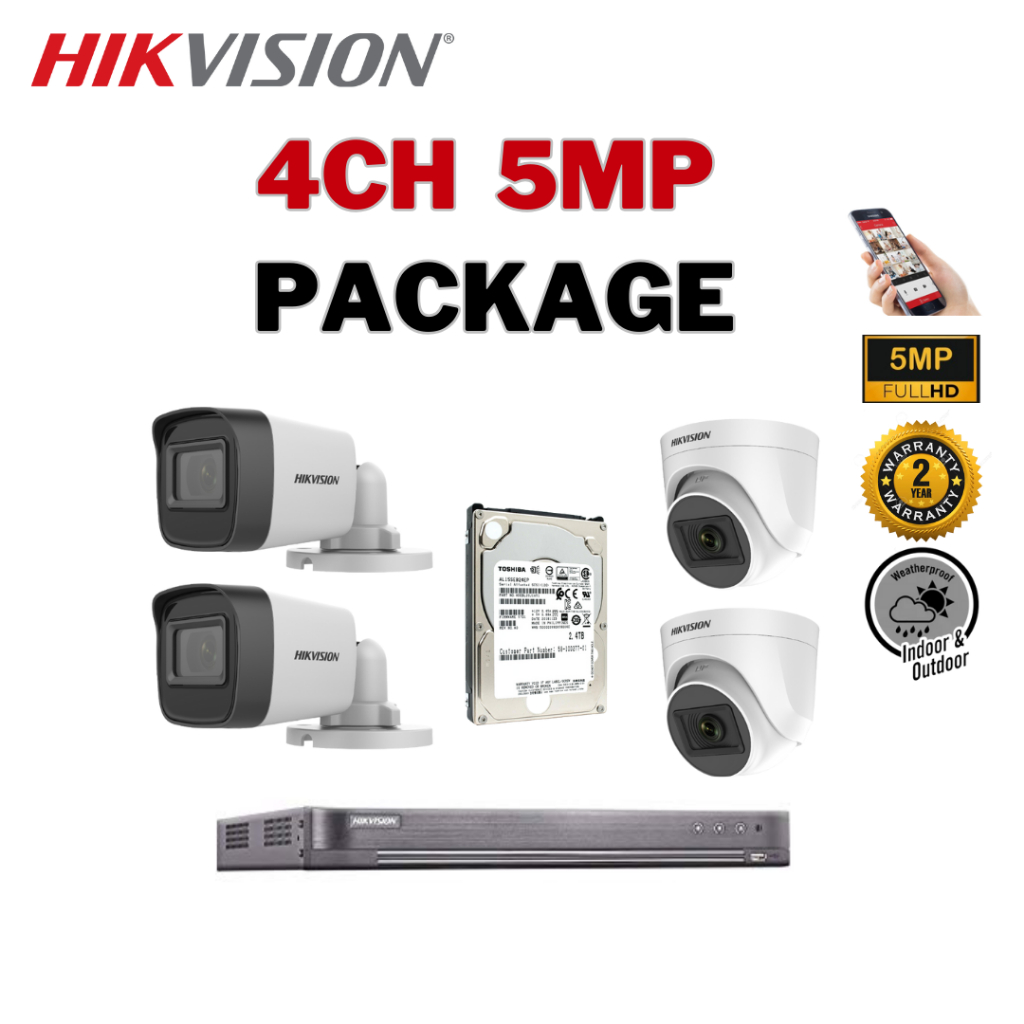 HIKVISION CCTV SET (World No.1) 4CH 5MP Hardisk iDS-7204HUHI-M1/E/DS-2CE16H0T-ITF/DS-2CE76H0T ...