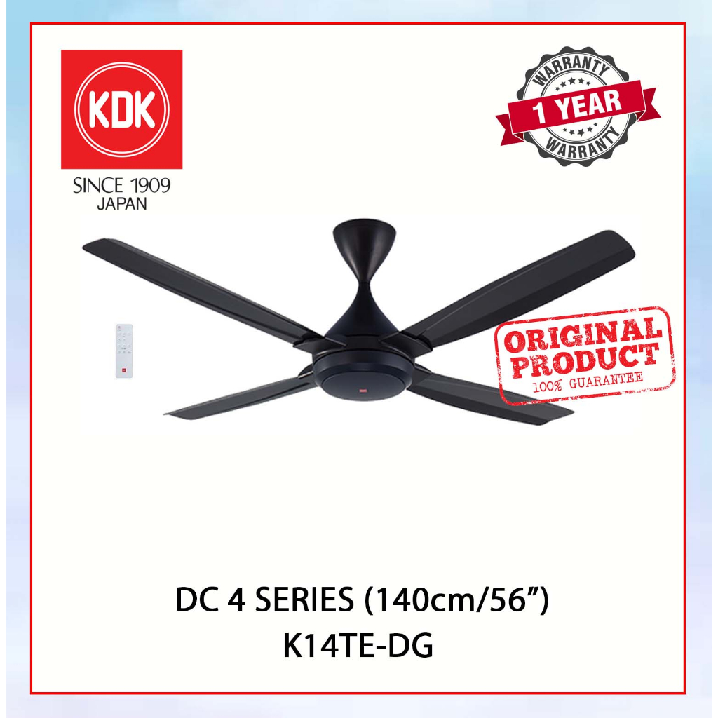 KDK DC 4 SERIES (140cm/56") 4 blade DARK GREY K14TE-DG #KIPAS SILING#风扇 | Shopee Malaysia