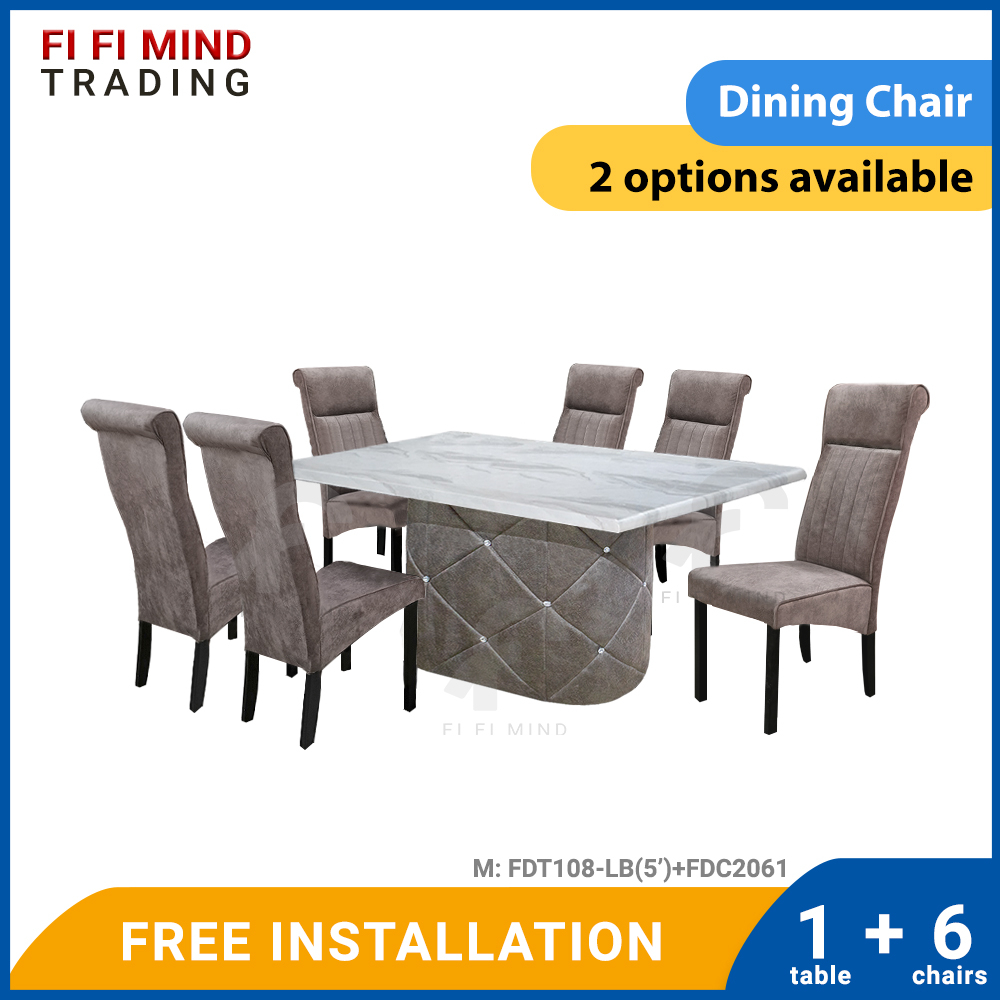 Claritia Standard Marble Dining Set/ Marble Table/ Meja Makan/ Meja ...