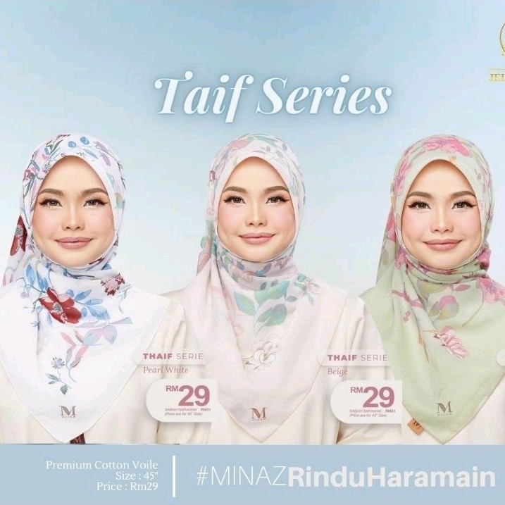 💥MINAZ Rindu Haramain💥 Bawal Cotton Bidang 45. THAIF SERIES | Shopee ...