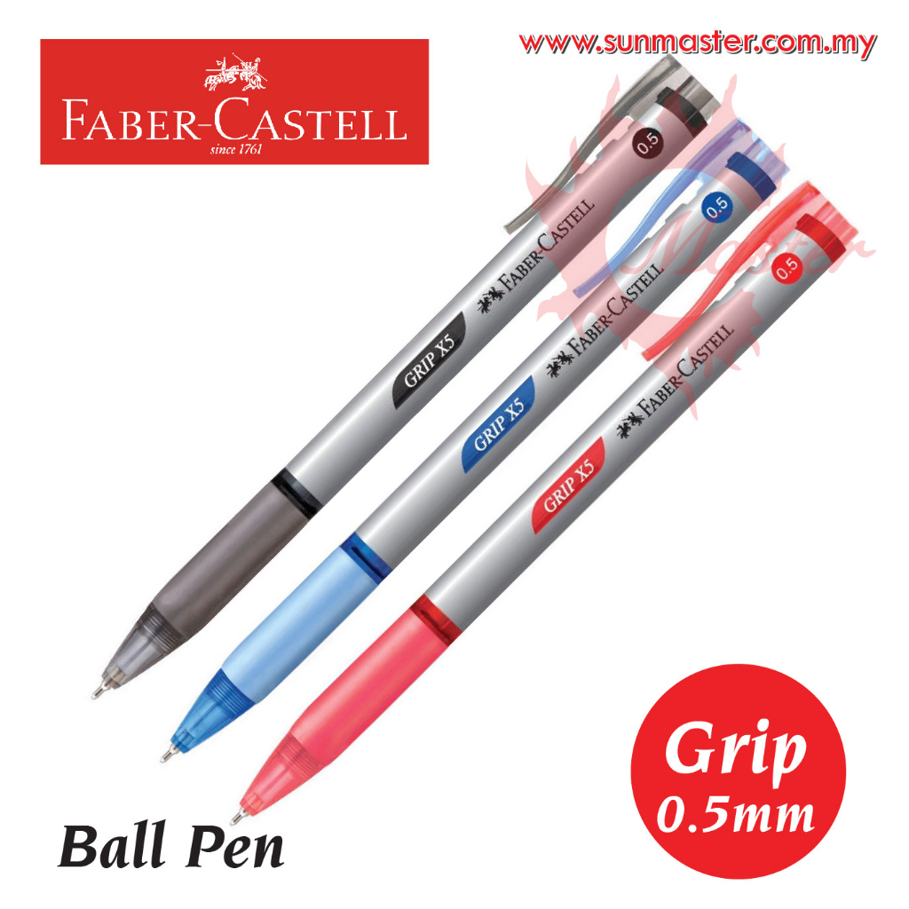 Ball Pen 0.5mm 0.7mm 1.0mm | Faber Castell Ball Pen Click X5 X7 Grip X5 ...