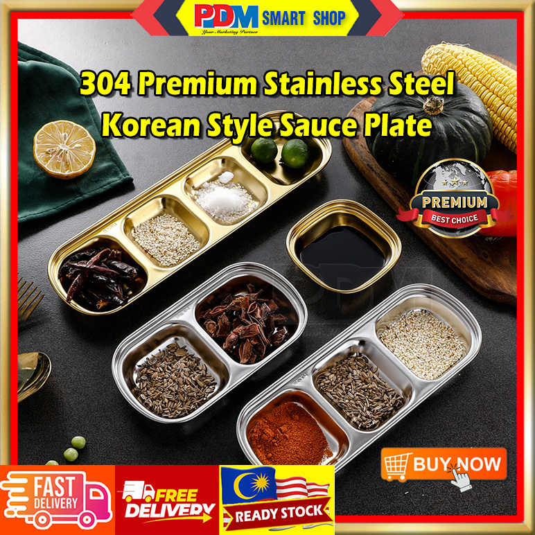 PDM Premium 304 Stainless Steel Korean Side Dish Plate Sauce Plate with ...