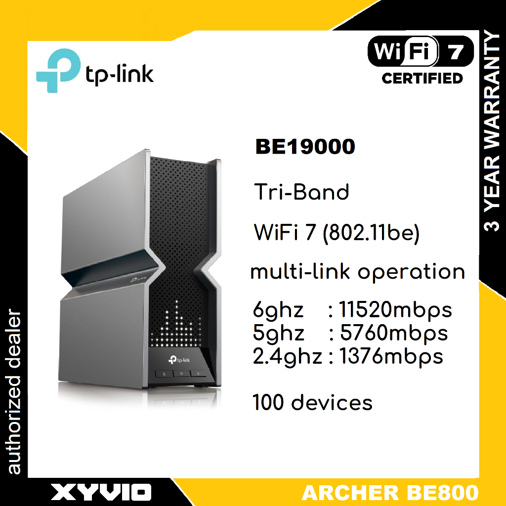 Tp Link Archer Be800 Be19000 Tri Band Wi Fi 7 8x Optimally Positioned