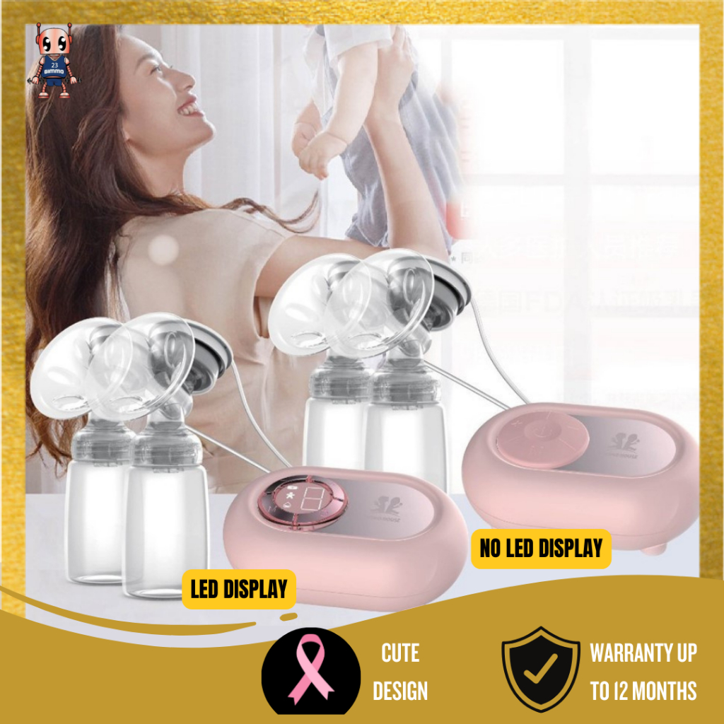 GIMMO Rechargeable Pam Susu Elektrick Breastpump-LCD Screen Electric Double Breast Pump BPA Free ...