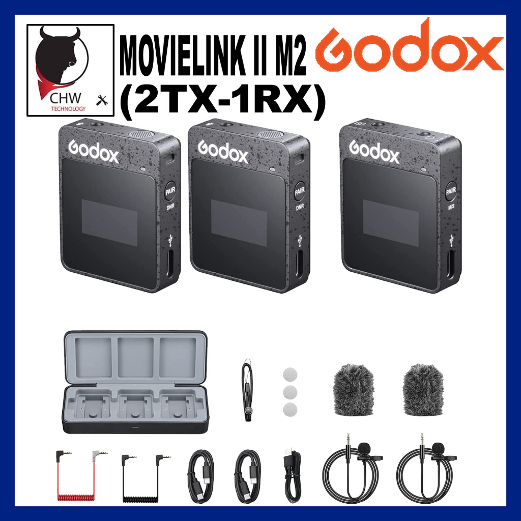 GODOX MOVIELINK II M2 WIRELESS MICROPHONE (2TX+1RX) | Shopee Malaysia