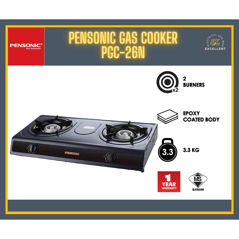 Pensonic Gas Cooker 2 Burner Stove PGC-26N | Shopee Malaysia