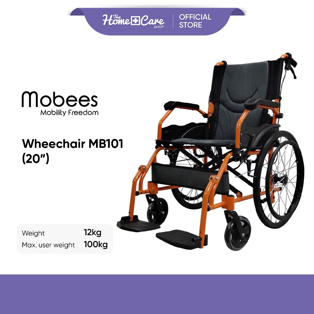 MOBEES Wheelchair Rear Wheel - Grey/Orange (20") MB101 | Shopee Malaysia