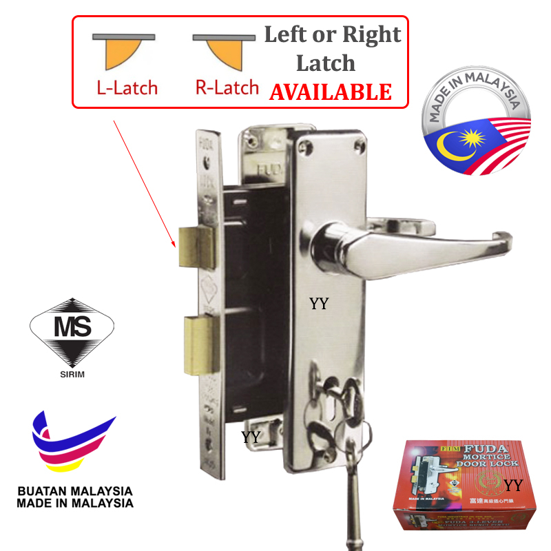 YY DiY FUDA 3 Level Mortice Door Lock/ Lock Pintu/ Kunci Rumah | Shopee ...