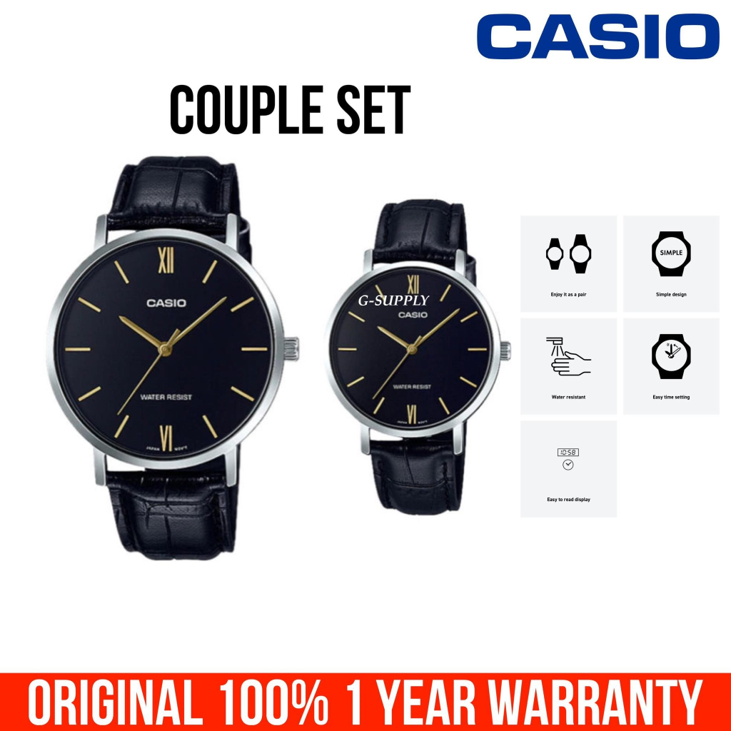 Original 100 Casio Mtp Vt01l 1b Ltp Vt01l 1b Mtp Vt01l 1 Ltp Vt01l 1 Couple Set Watch