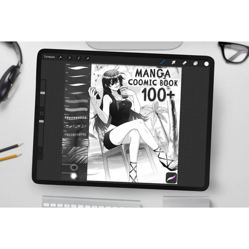 [P326] 100+ Manga Comic Book Brushes for Procreate by Disyukov | Procreate Brushes | Procreate ...