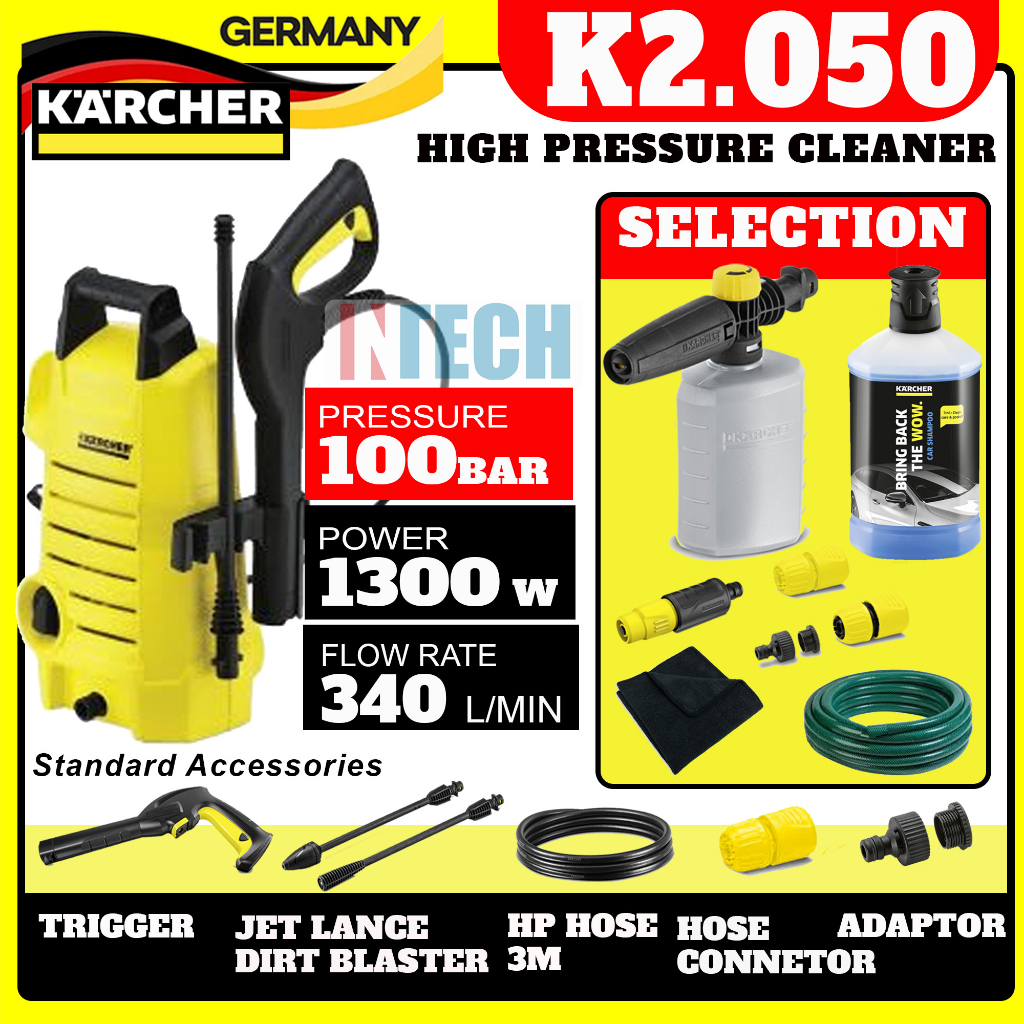 KARCHER K2.050 / K2050 100BAR HIGH PRESSURE WASHER C/W 4 DIFFRENT PACKAGE - GERMANY | Shopee ...