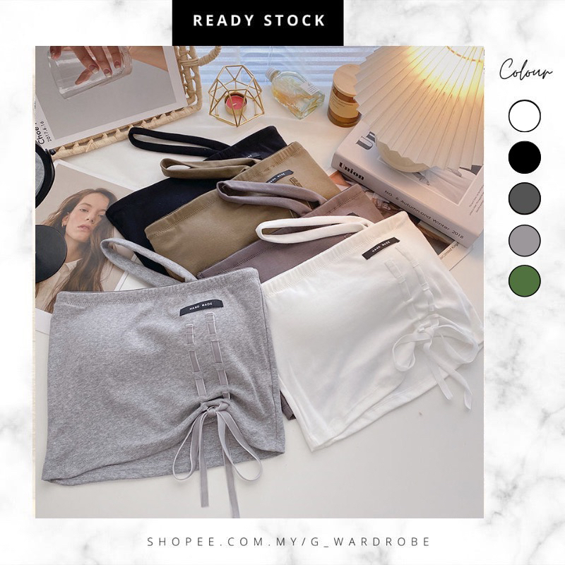 【Ready Stock】Sexy one-shoulder oblique shoulder strap tube top ...