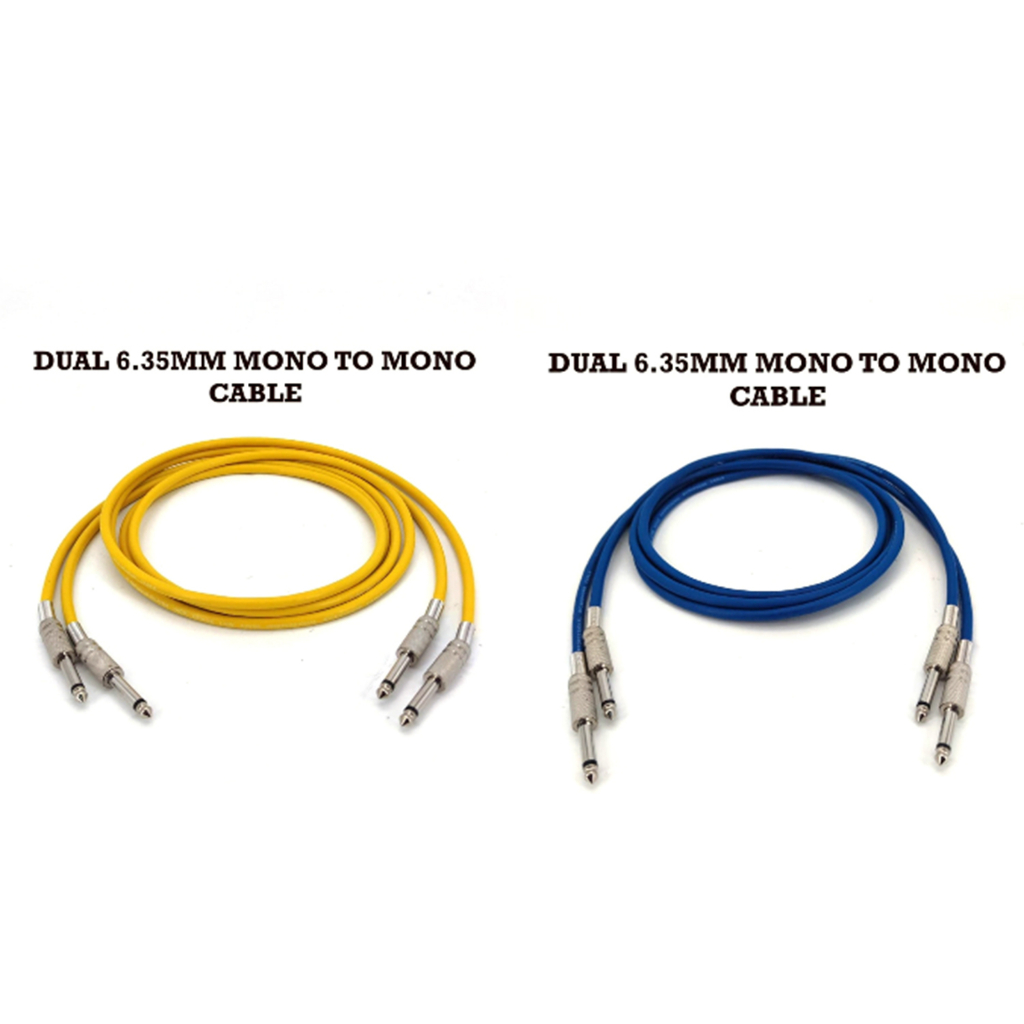 HIGH QUALITY DUAL 6.35MM MONO TO MONO CABLE ( 1.5 METER / 3 METER / 5 ...