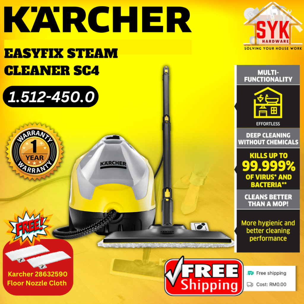 SYK Free Shipping Karcher SC4 Easy Fix Deluxe Steam Cleaner Home Appliances Pembersih Wap Free ...