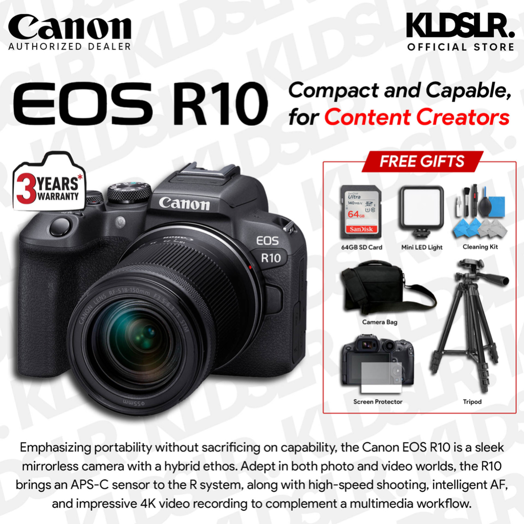 Canon EOS R10 Body & RF-S 18-45mm & RF-S 18-150mm f/3.5-6.3 IS STM ...