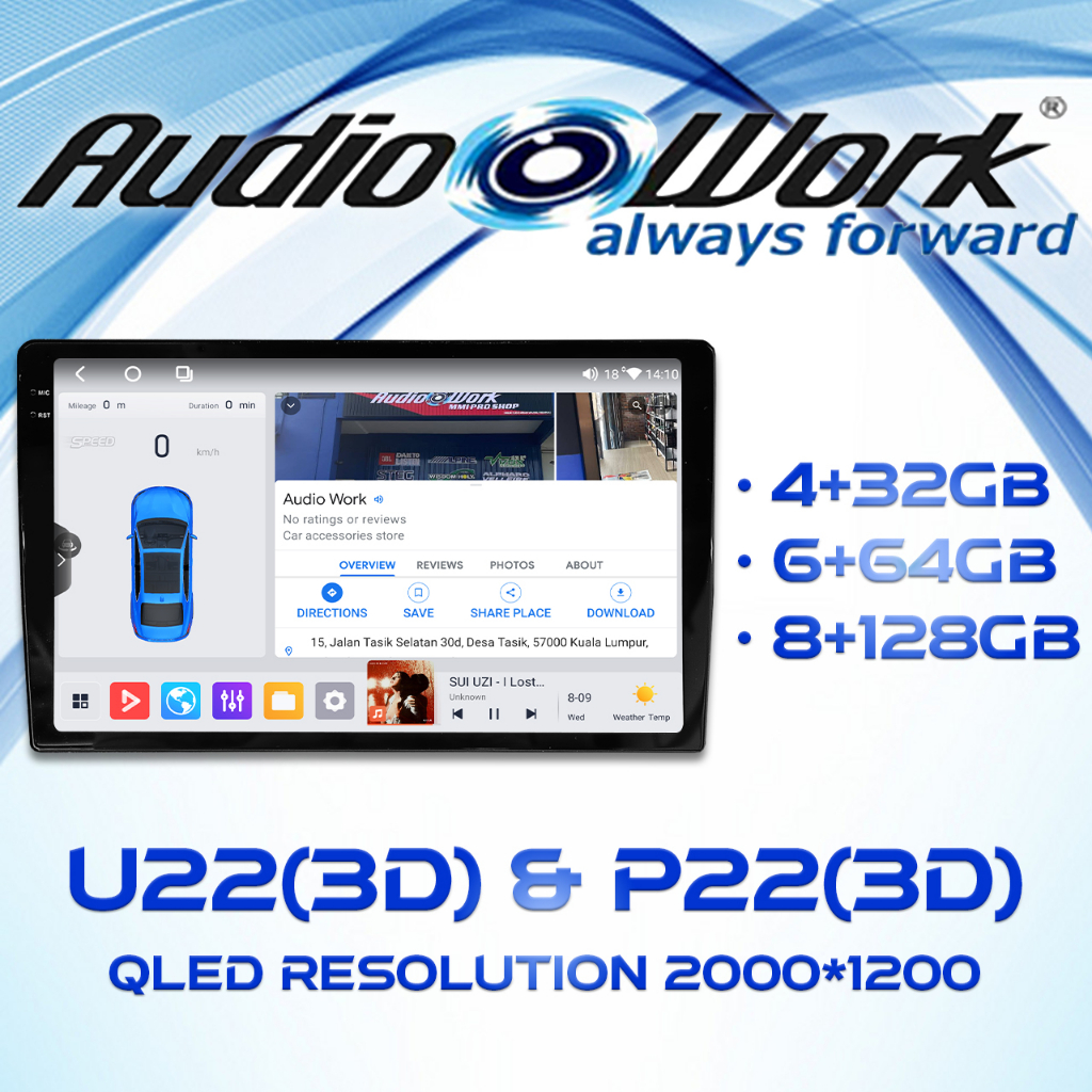 AudioWork Car Android Player With 2D/3D 360 Birdview Panoramic Camera ...