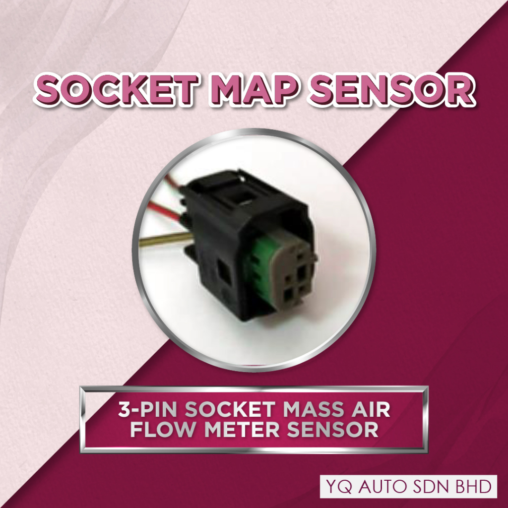 🔥Socket Map Sensor (AMA-P006) - 3-PIN SOCKET MASS AIR FLOW METER SENSOR ...