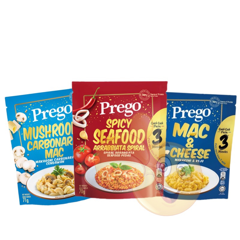 PREGO Macaroni Quick Cook Pasta 3 Minutes 71gm ( Mushroom Carbonara ...