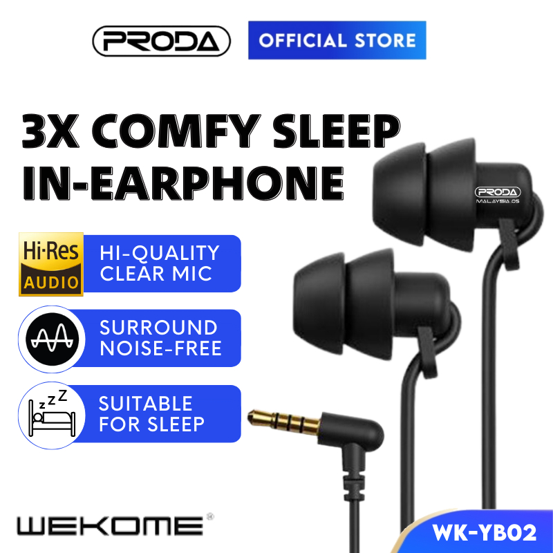WEKOME Soft Silicone Wired Stereo Earphone For Sleeping Noise ...