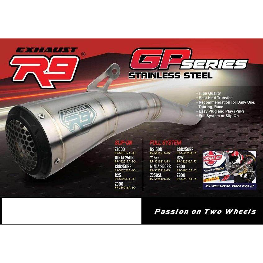 R9 Kawasaki Z900 Slip On Exhaust Titanium / Stainless Steel Ekzos Z9 R9 ...