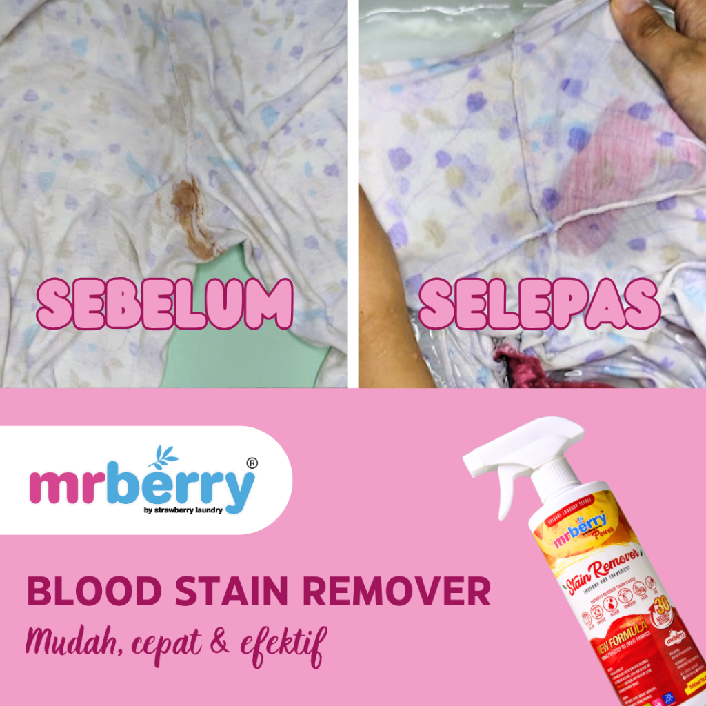 BLOOD STAIN REMOVER MR BERRY PENCUCI KESAN DARAH PAKAIAN | Shopee Malaysia