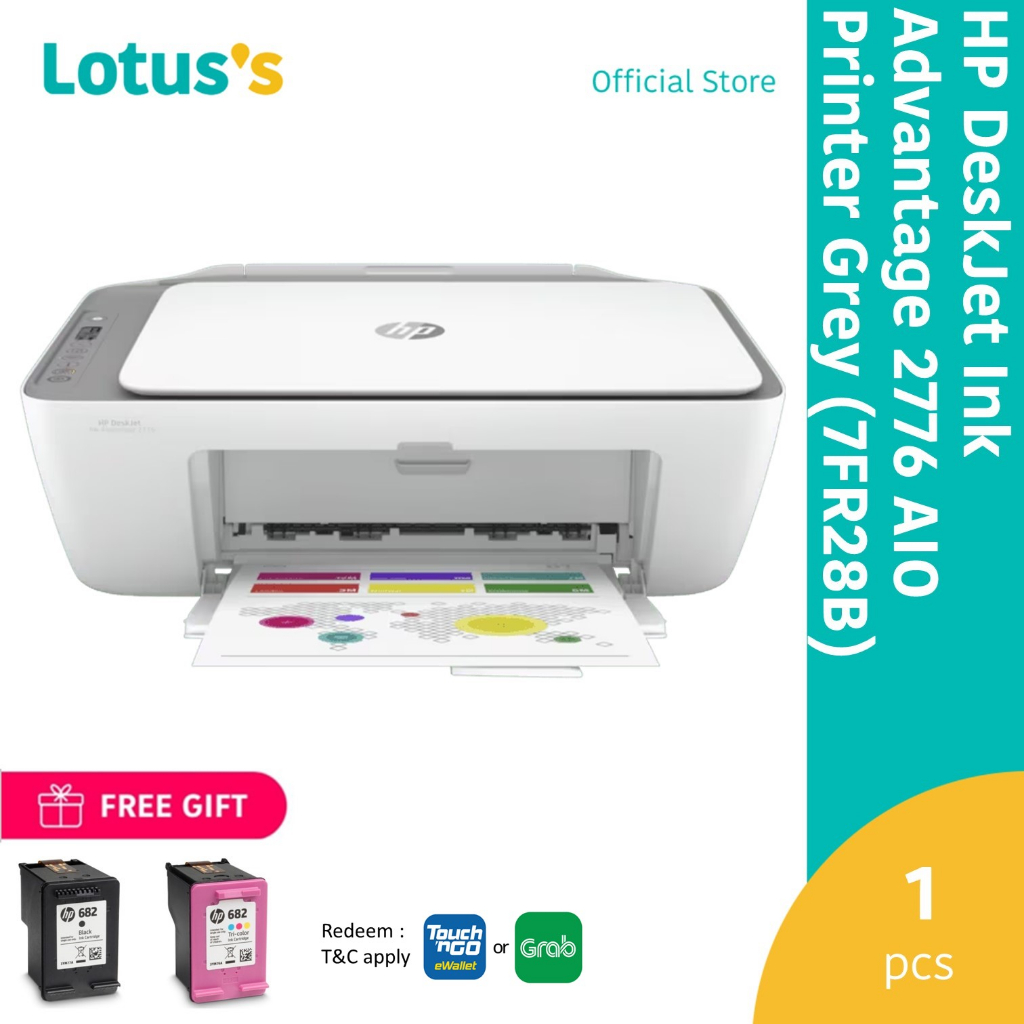 HP DeskJet Ink Advantage 2776 AIO Printer Grey [7FR28B] | Shopee Malaysia