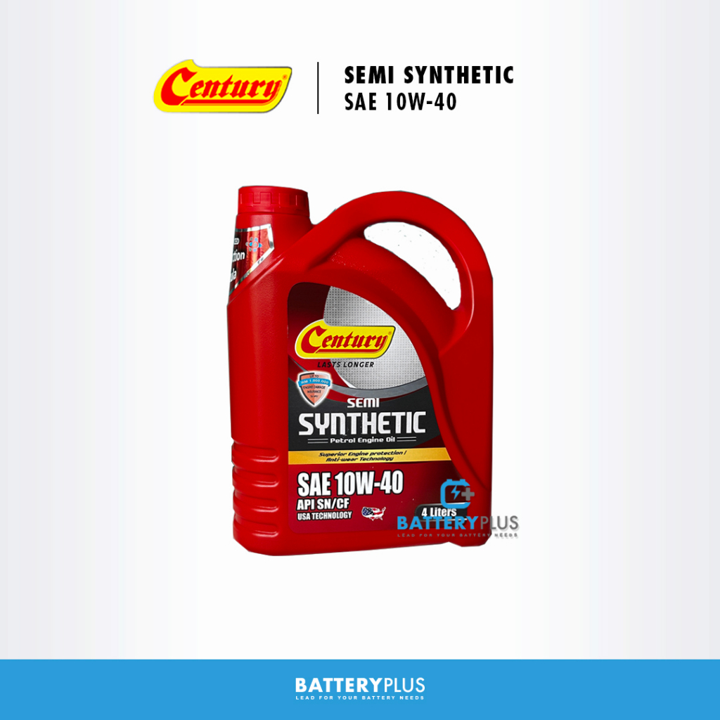 Century Semi Synthetic Petrol Engine Oil SAE 10W-40 (4 Liters) | Shopee ...