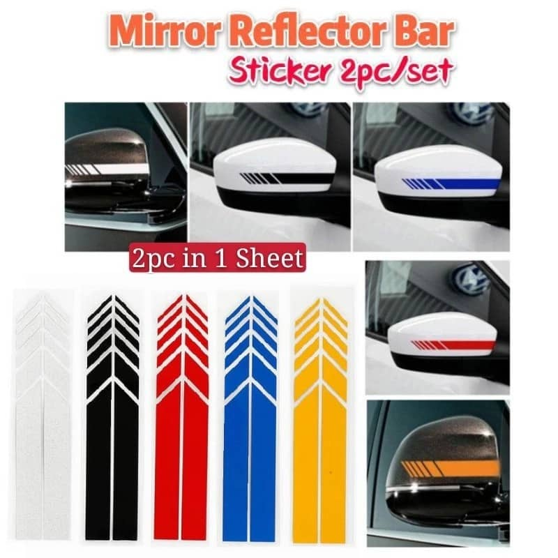Car Side Mirror Rear View Film Sticker Reflective Strip Reflector ...