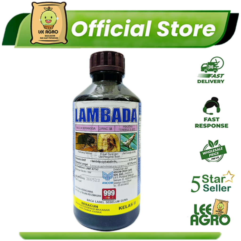 1L LAMBADA (Sama Dengan Sygenta Karate/Alert/Siloco ) lambda cyhalothrin 2.8% Racun Serangga ...