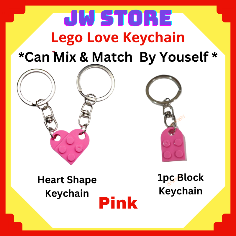 Love Heart Key Ring Cute Love Heart Brick Pendant Lego Type Lego Love ...