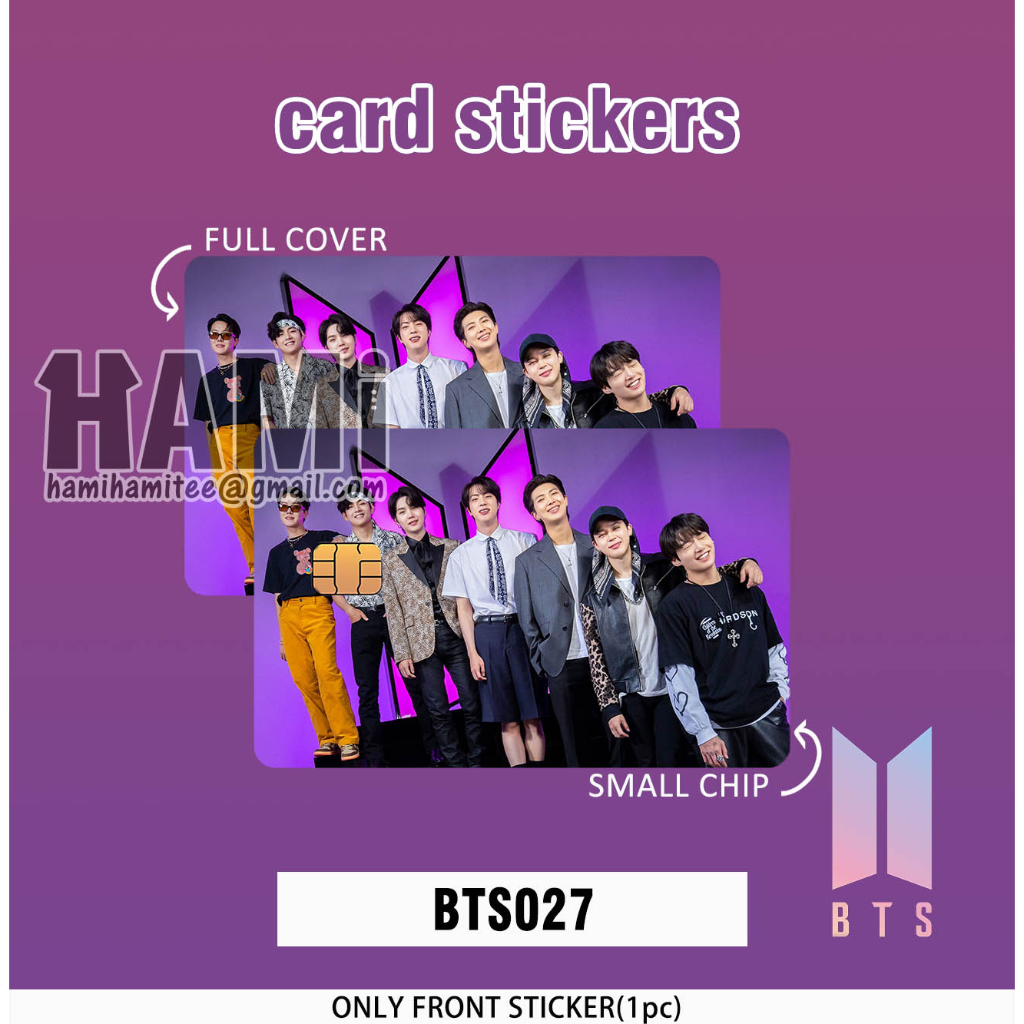 BTS card sticker (ver 02) - BTS touch n go card sticker - Bangtan boys card sticker - photocard ...