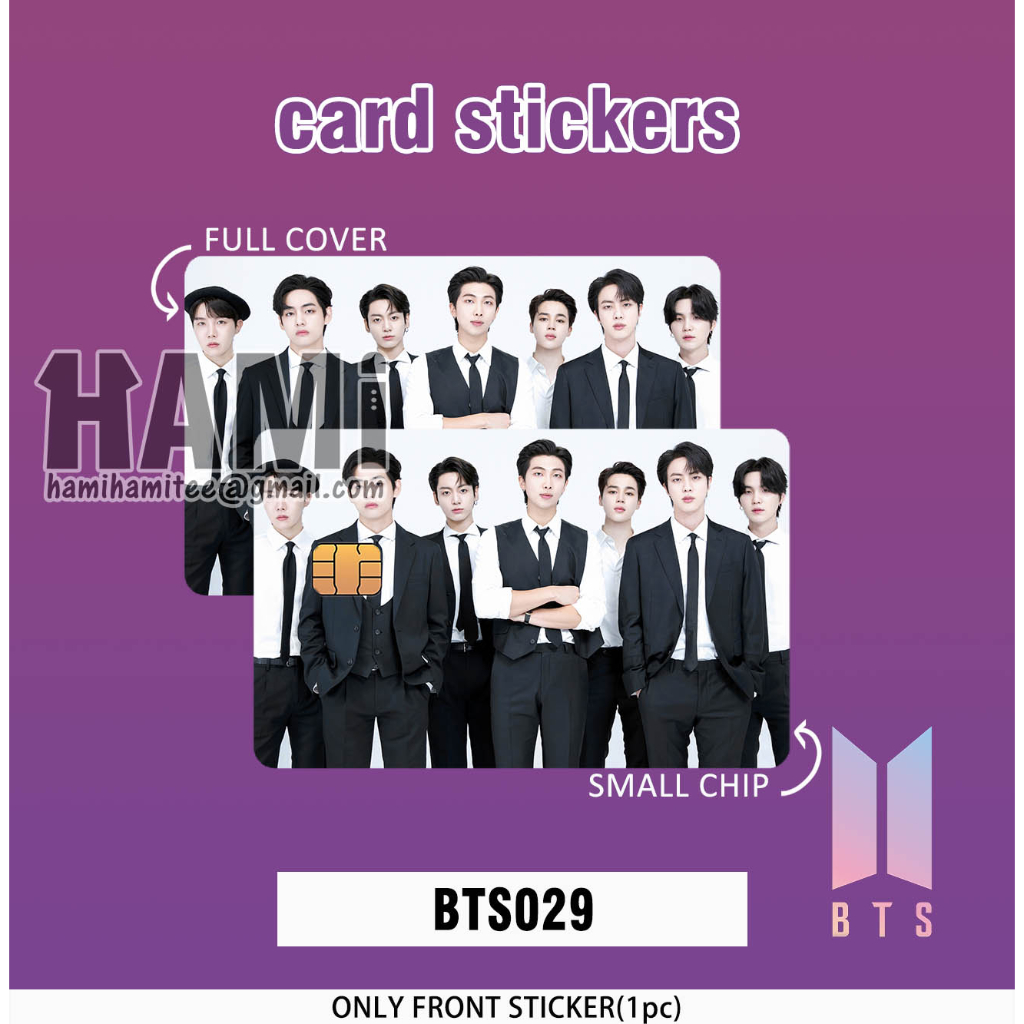 BTS card sticker (ver 02) - BTS touch n go card sticker - Bangtan boys card sticker - photocard ...
