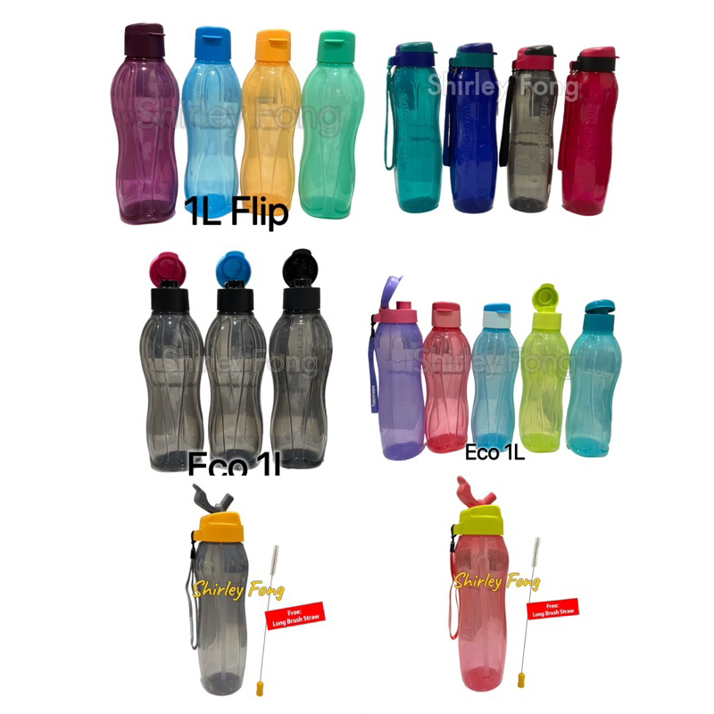 Tupperware Eco Bottle 1L (1) / Eco Bottle 1L Flip/ Eco Bottle 1L Slim ...