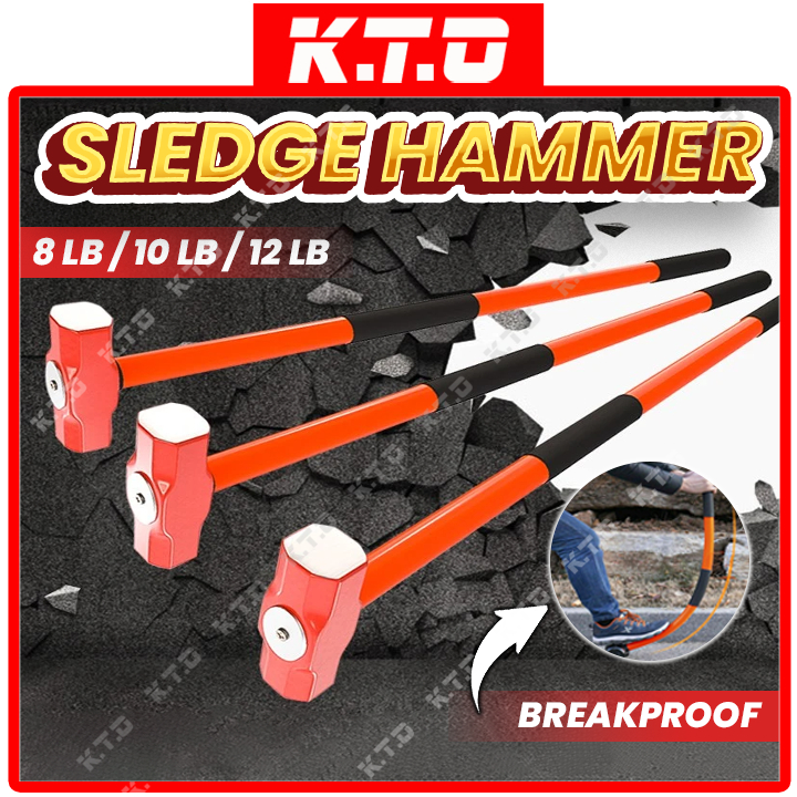 Double Face Spring PVC Handle Sledge Hammer Anti Vibration Handle 8LB ...